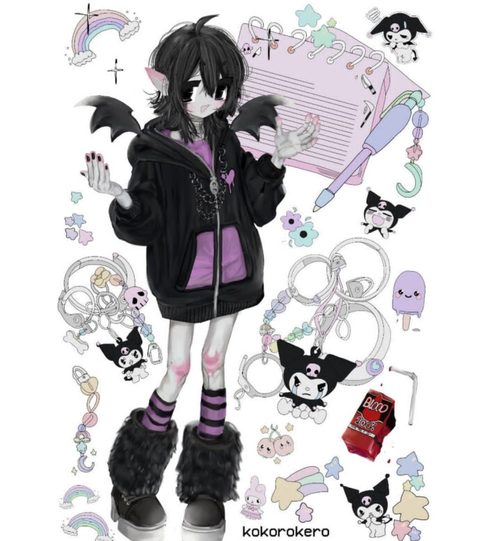亚文化/Animecore/动漫/可爱/kawaii 画师：kokorokero 侵删 - 堆糖，美图壁纸兴趣社区